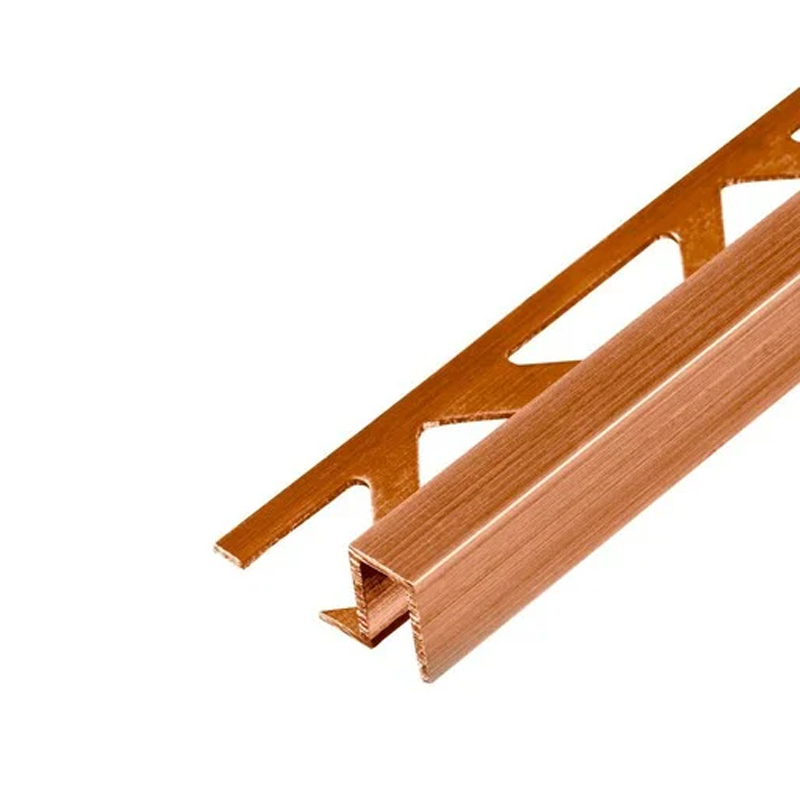 Foundry Brushed Copper Square Edge Tile Trim 2.5m - 12.5mm | Premium Tile Trim