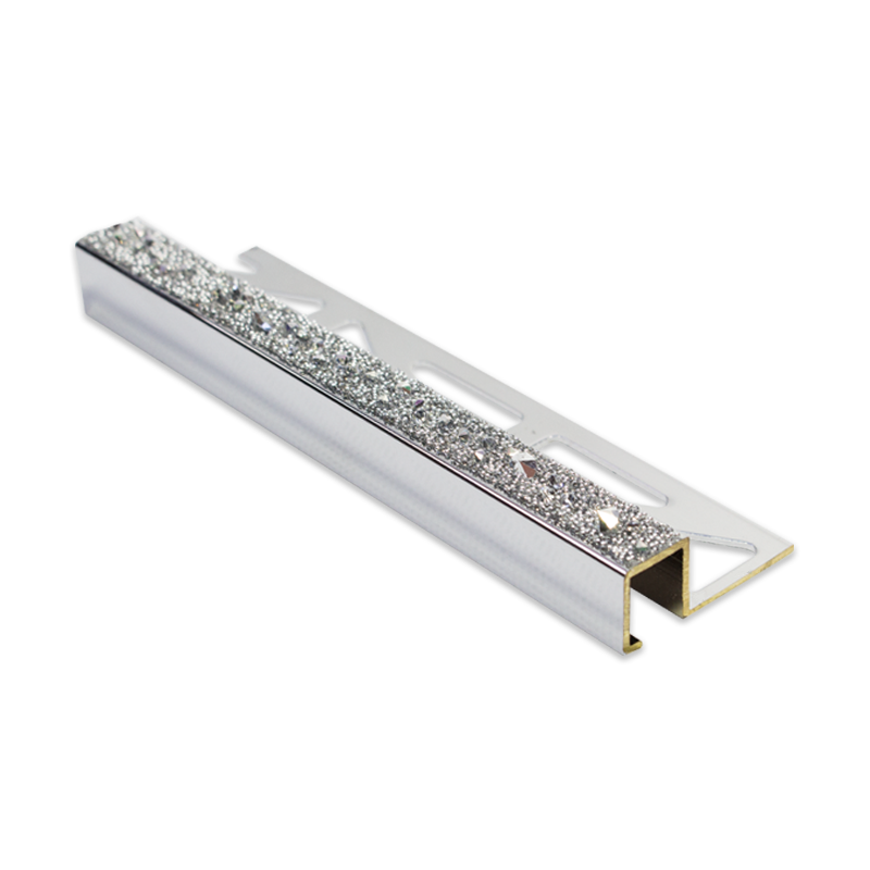 Crystal Mix Square Edge Silver Tile Trim 11mm 2.5m Length | Premium ...