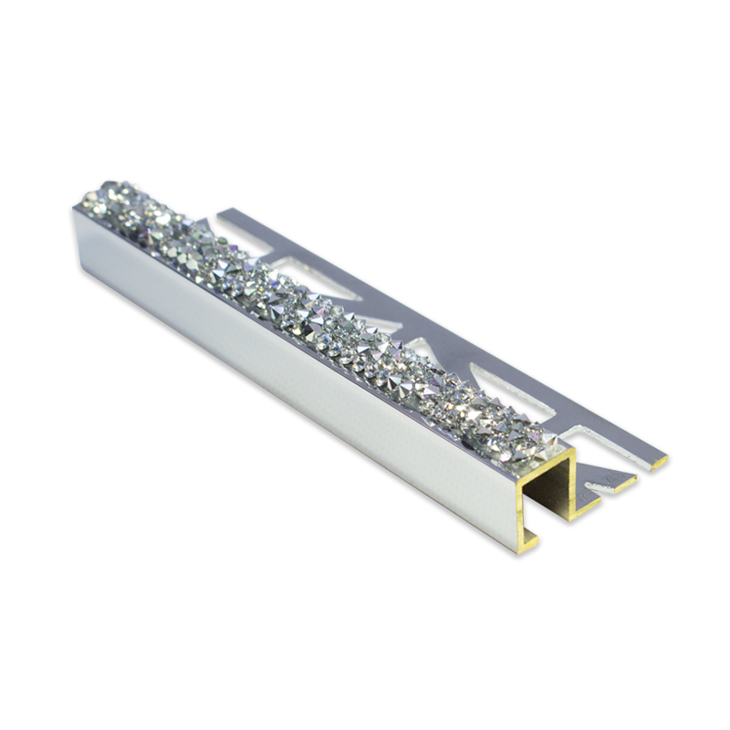 Crystal Rough Square Edge Silver Tile Trim 11mm 2.5m Length | Premium ...