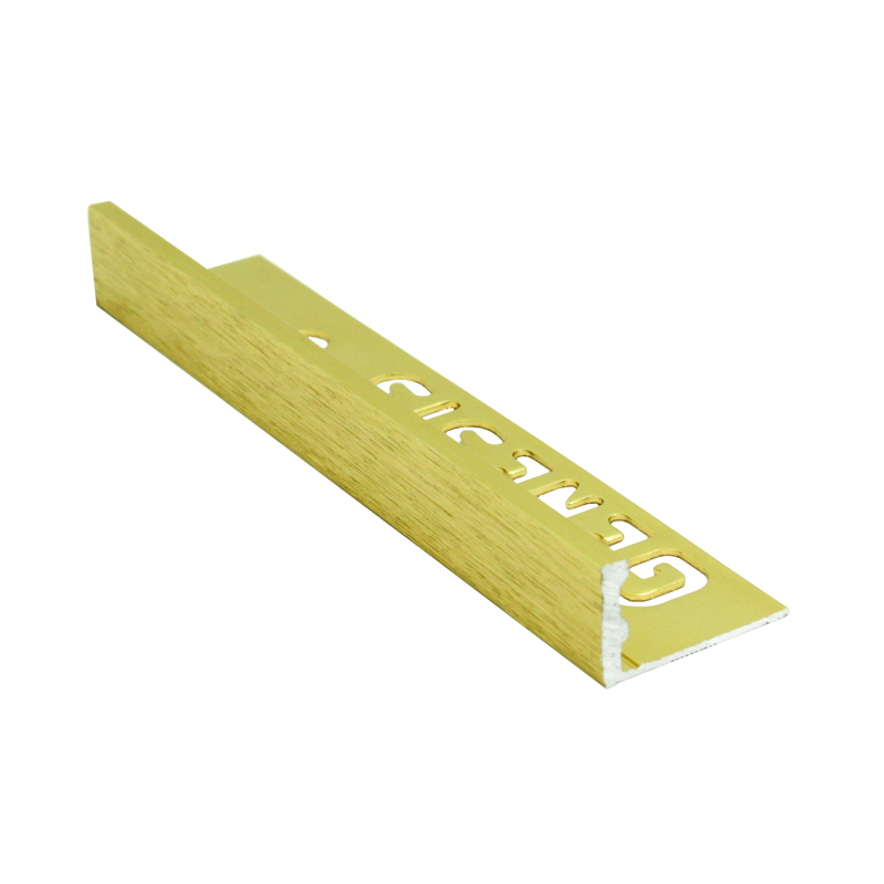 Genesis Brushed Brass/Gold Straight Edge Aluminium Tile Trim ESA 2.5m ...