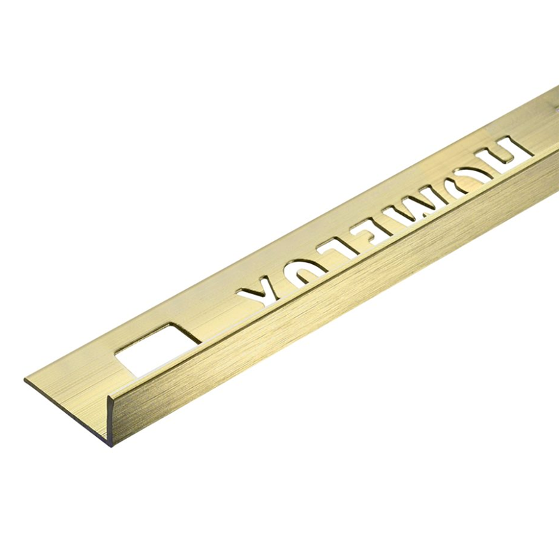 Homelux Aluminium Straight Edge Tile Trim Light Brushed Gold 2.5m | Premium Tile Trim
