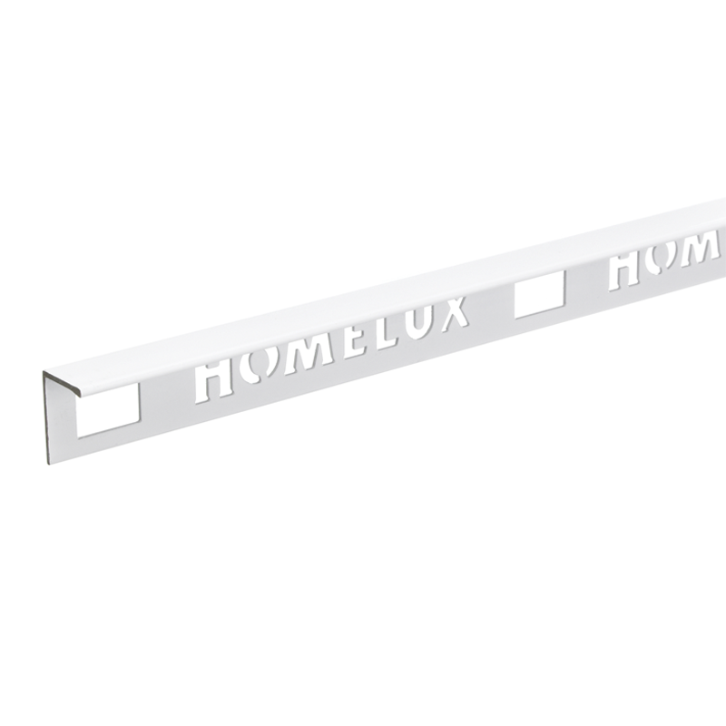 Homelux Aluminium Straight Edge Tile Trim White Gloss 2.5m | Premium ...