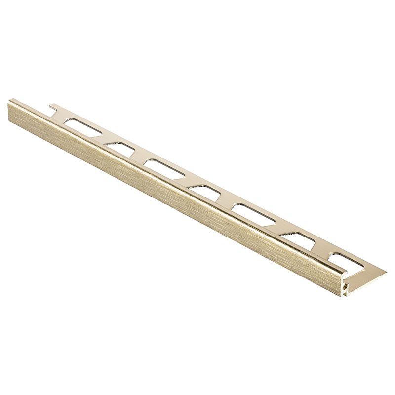 Schluter JOLLY-AMGB Straight Edge Brushed Brass/Gold Anodised Aluminium Tile Trim 2.5m | Premium ...