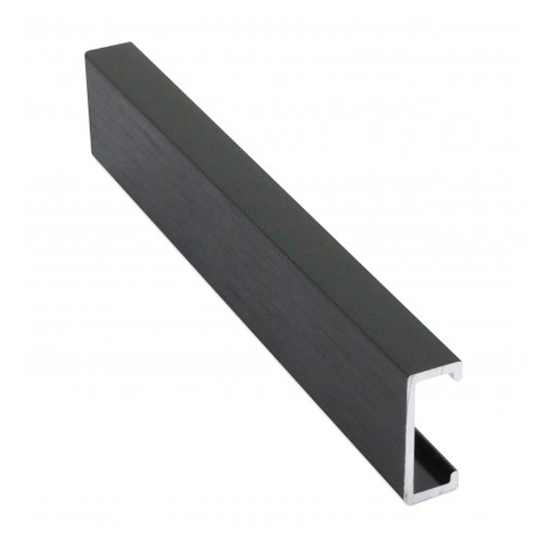 Genesis 20mm x 8mm Brushed Black Effect Aluminium Flat Line Listello 2 ...