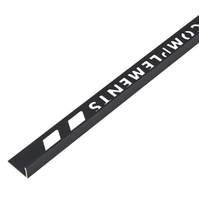 Complements Matt Black Straight Edge Aluminium Tile Trim 2.5m | Premium ...