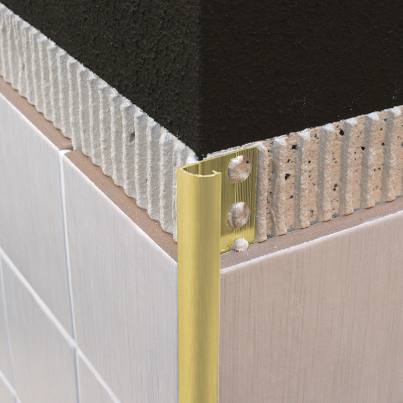 Round Edge Matt Brass Tile Trim EAQ by Genesis | Premium Tile Trim