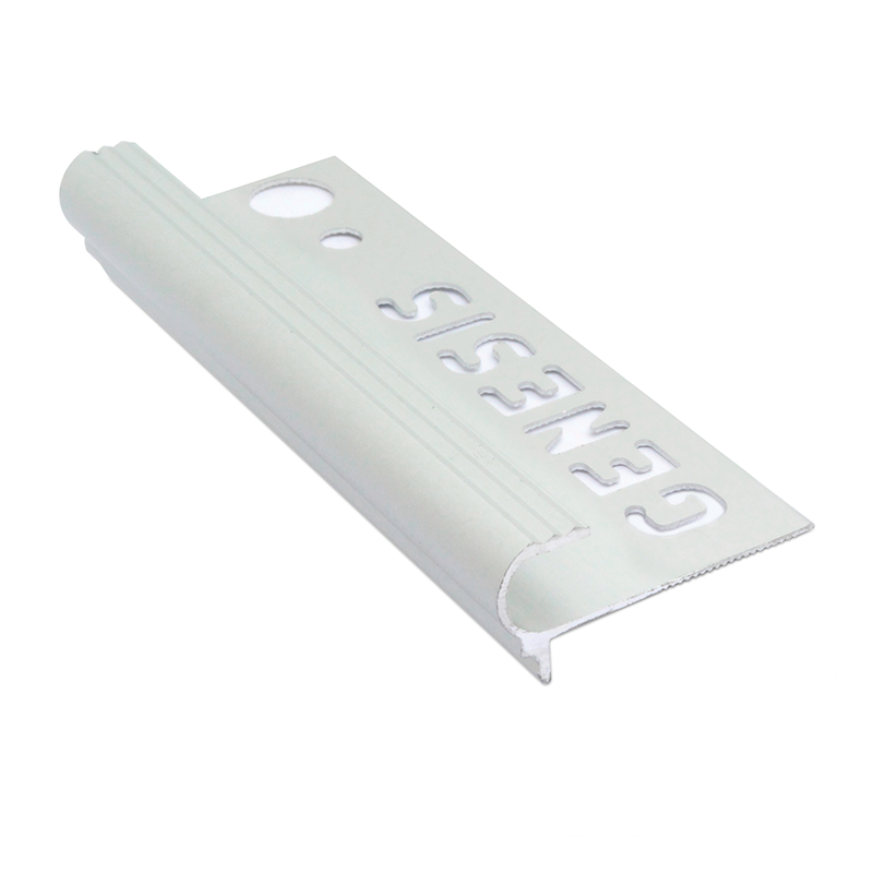 Genesis Matt Silver Bullnose Tile In Stair Nosing NAT | Premium Tile Trim