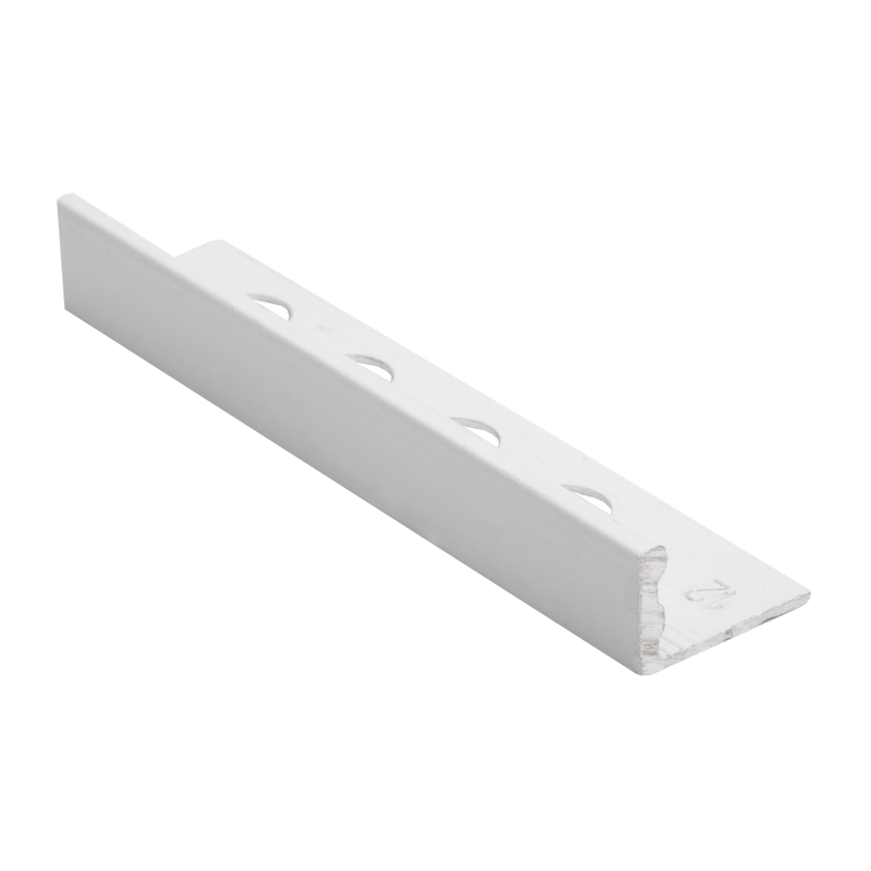 Genesis Straight Edge Powder Coated White Aluminium Tile Trim ESA 2.5m ...